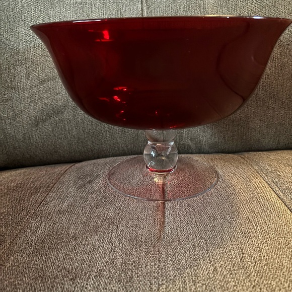 PartyLite | Accents | Elegant Ruby Red Glass Compote Bowl Partylite ...